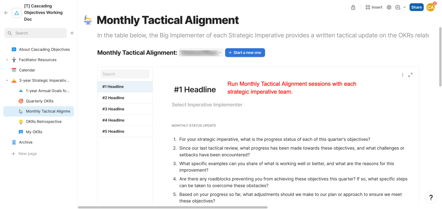 Cascading Objectives (OKRs) - Organizational Physics